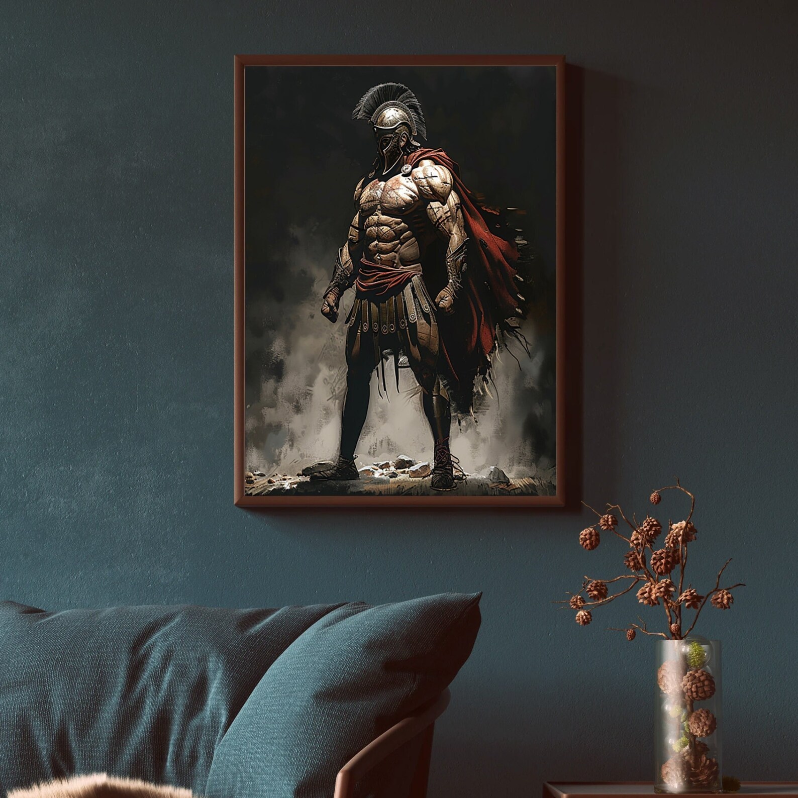 Spartan Strong Warrior AI Art Digital Image of Strength and Powerful ...