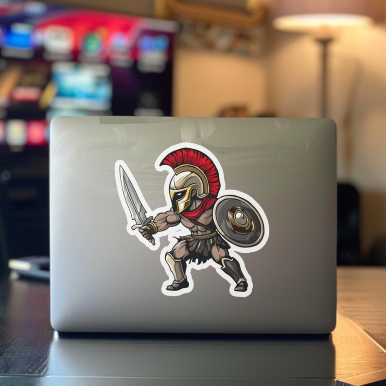 Spartan Warrior Vinyl Sticker, Fun Laptop Sticker, Cool Water Bottle ...