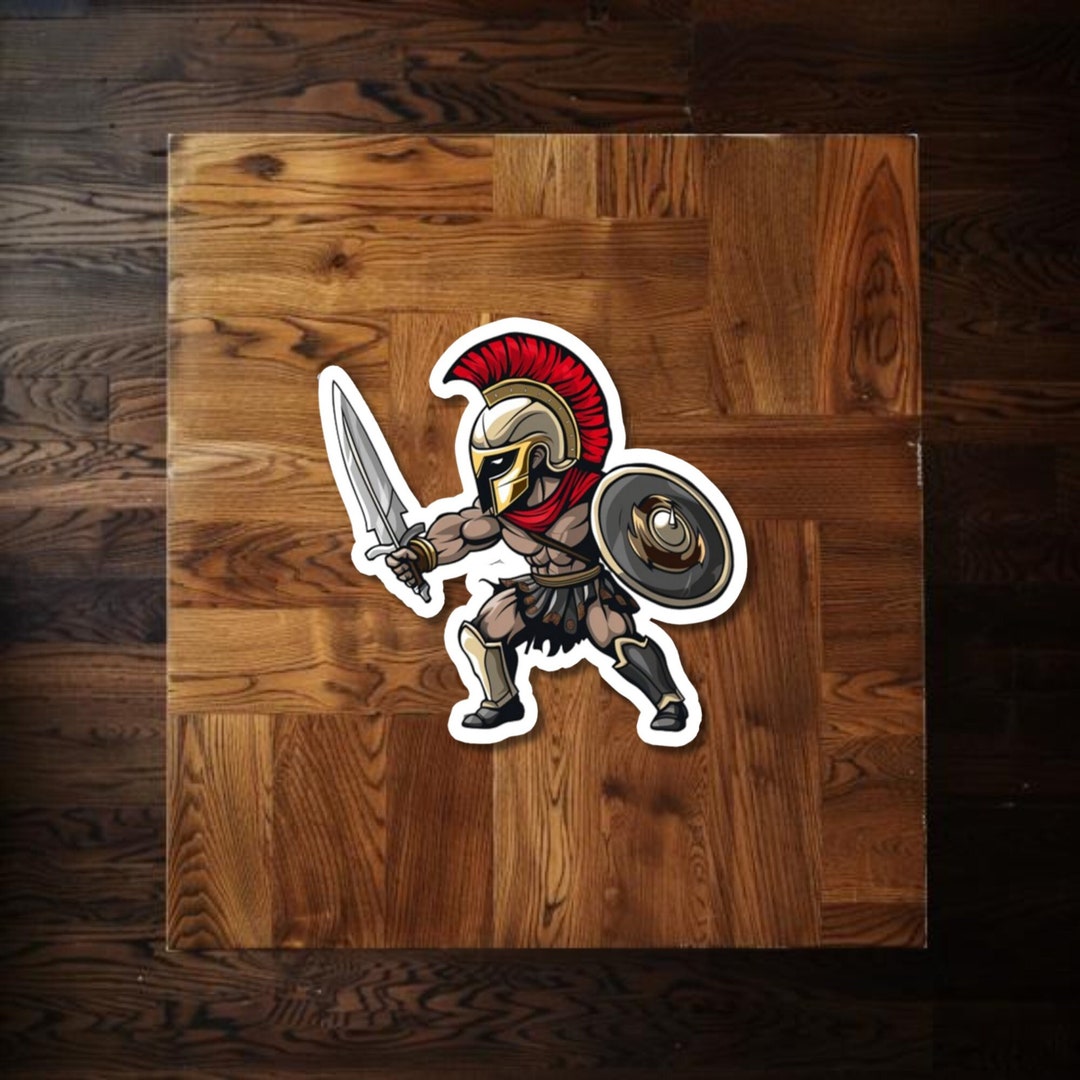 Spartan Warrior Vinyl Sticker, Fun Laptop Sticker, Cool Water Bottle ...