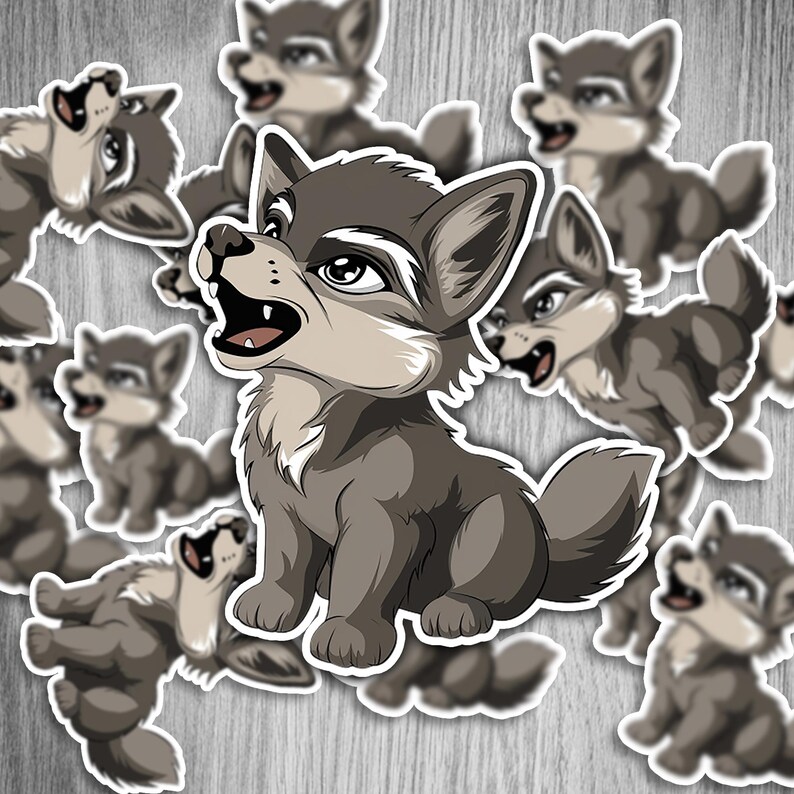Wolf Howling Sticker, Wolf Baby Image, Animal Art, Cute Critter, Laptop ...