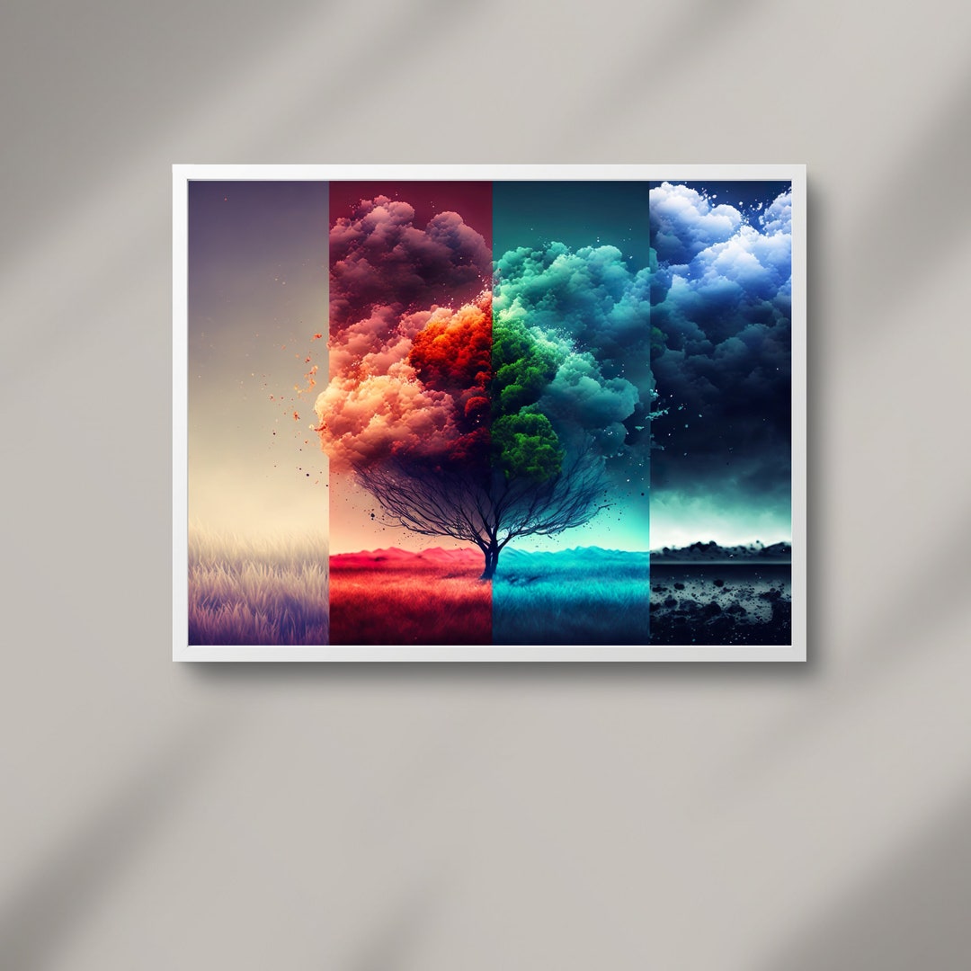 Mystery Cloud Tree - Moody Landscape, Dramatic Sky Print, Contemporary ...