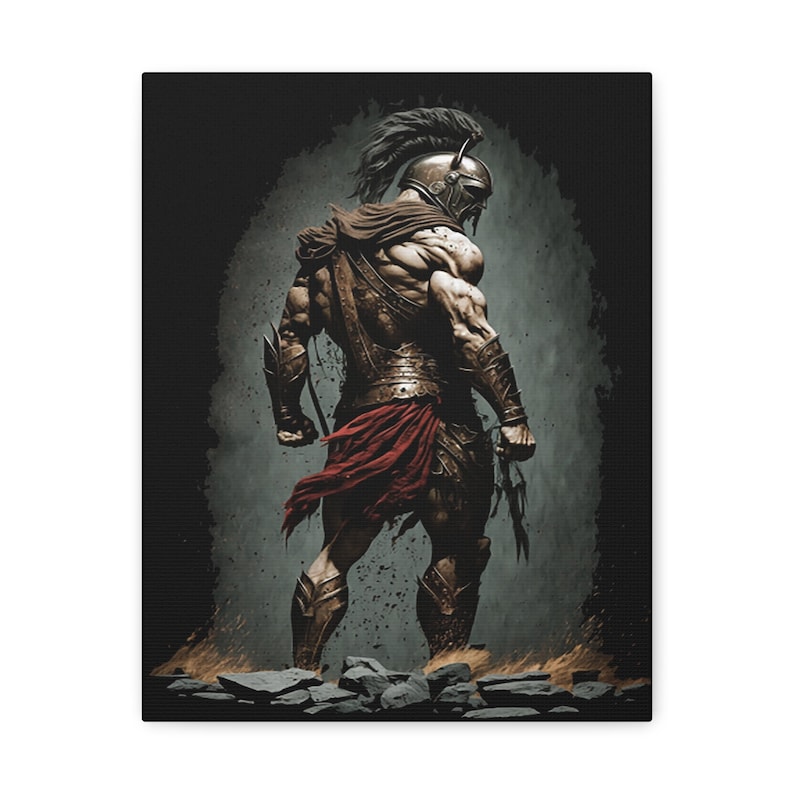 Spartan Warrior Symbol of Strength and Resolve Canvas Wall Art, AI Art ...