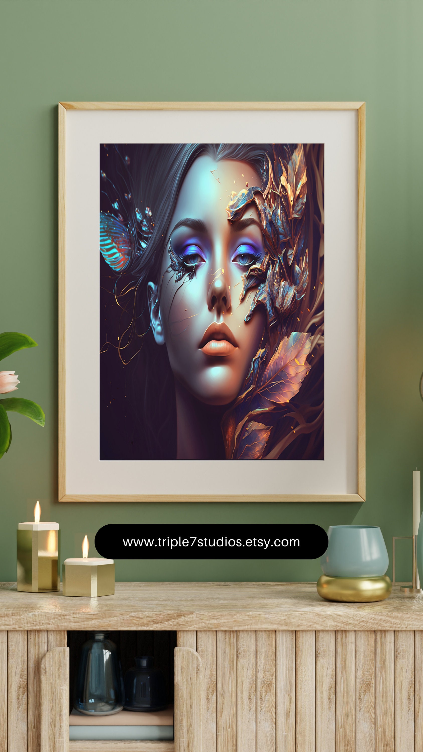 Mystical Dream Maiden - AI Art, Digital Download, Fantasy Portrait ...