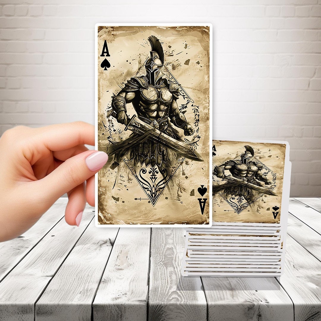 Spartan Warrior Sticker Ace of Spades Playing Card Impactful ...