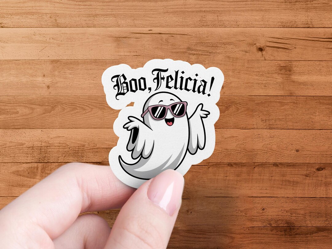 Boo Felicia Ghost Sticker, Funny Halloween Sticker, Cute Spooky Season ...