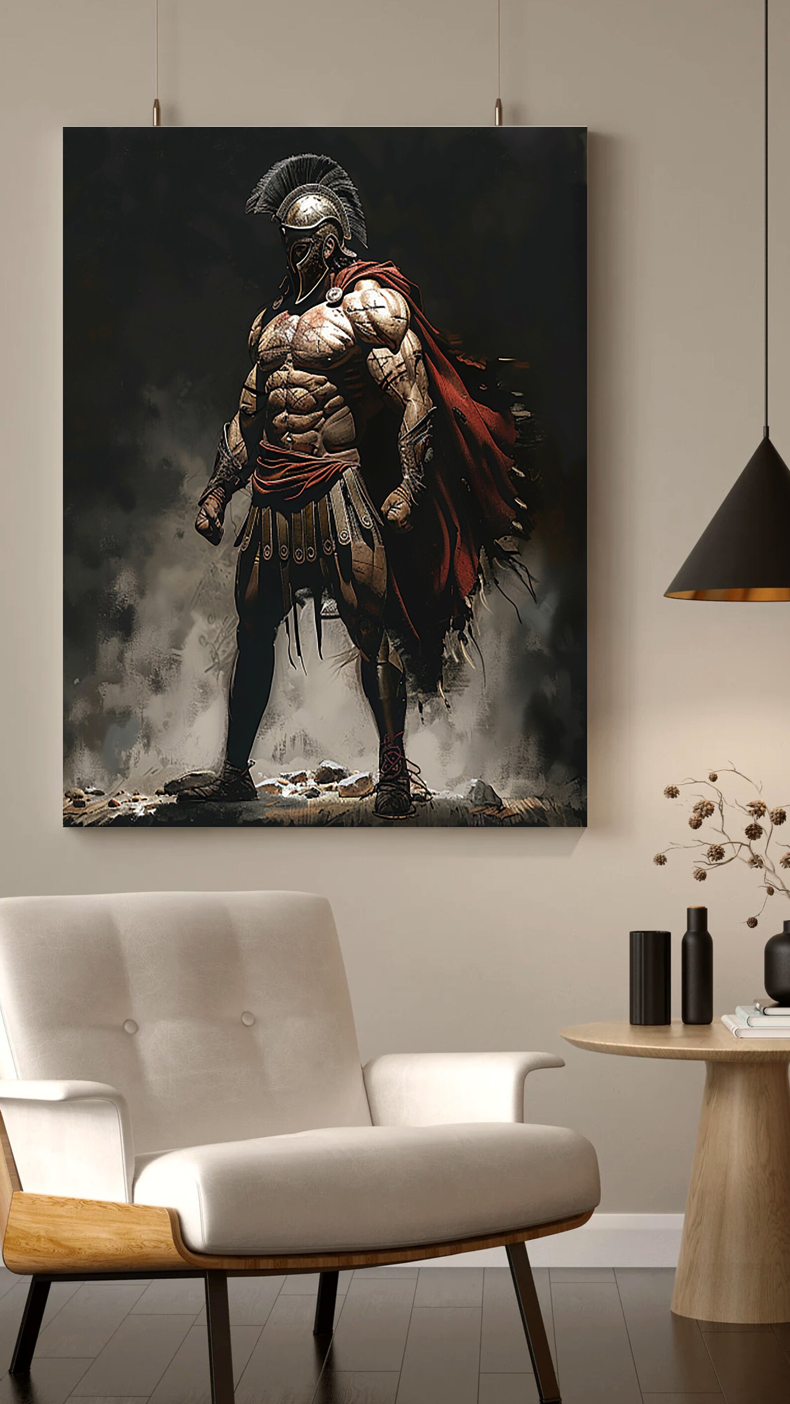 Spartan Strong Warrior AI Art Digital Image of Strength and Powerful ...