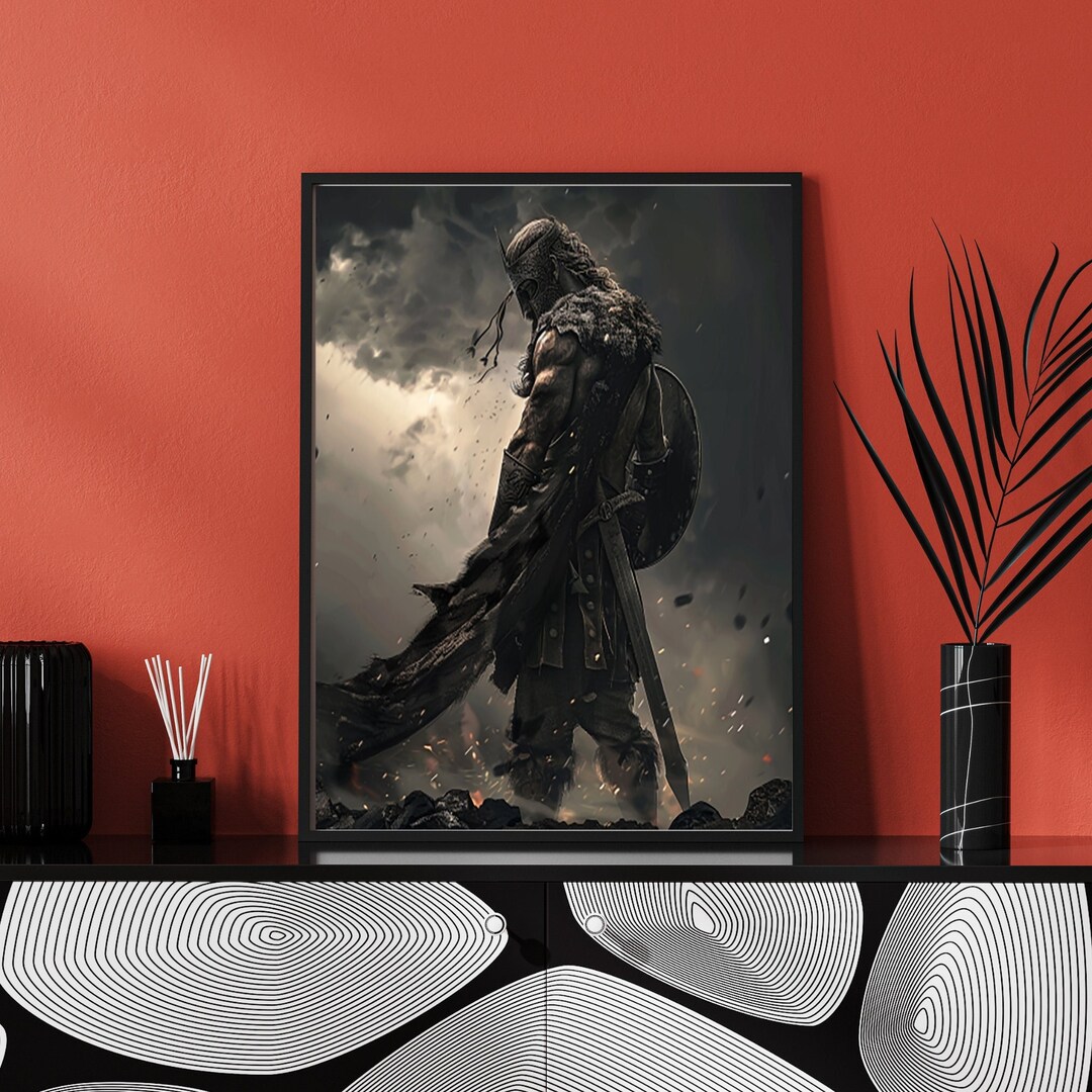 Viking Warrior, Symbol of Power and Resolve AI Art, Digital Download of ...