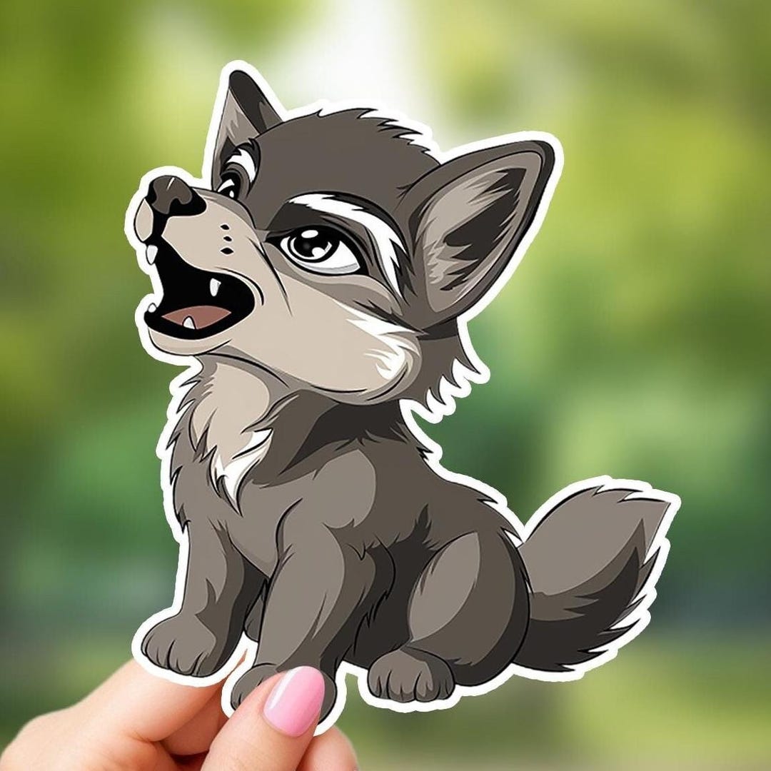 Wolf Howling Sticker, Wolf Baby Image, Animal Art, Cute Critter, Laptop ...