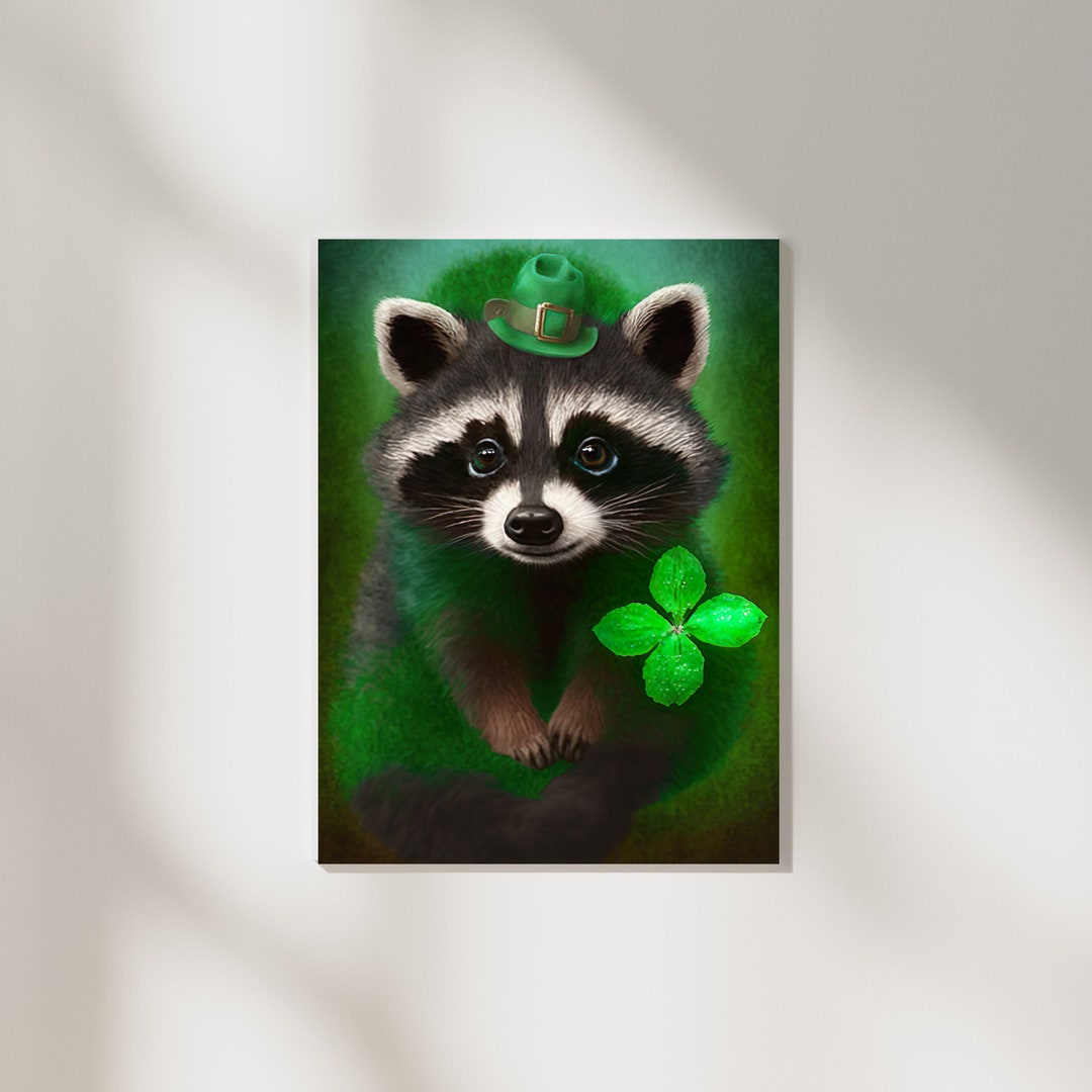 Lucky Raccoon - Adorable St. Patrick's Day Decor With Four-leaf Clover ...