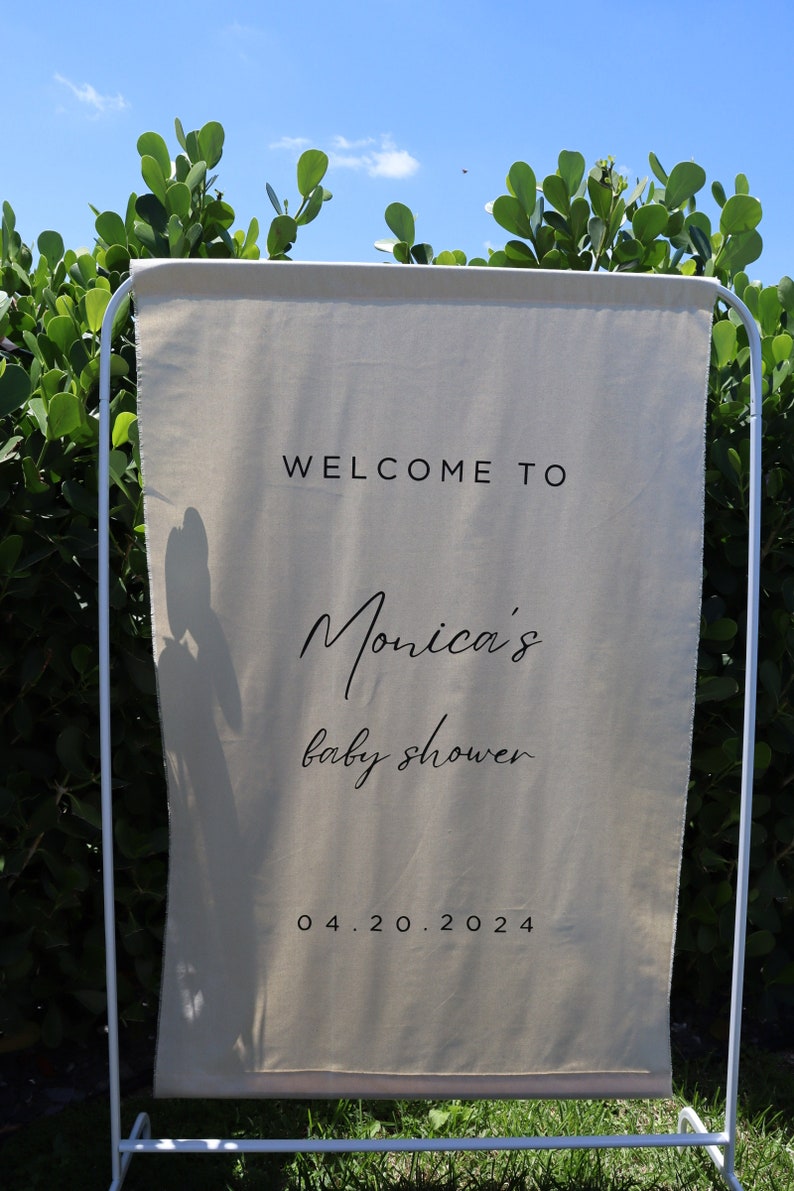 Baby Shower Linen Welcome Sign | Wedding Linen Welcome Sign | Linen ...
