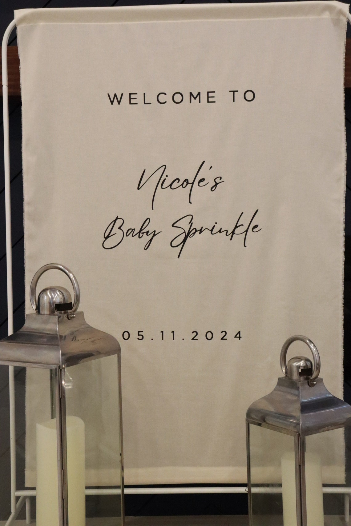 Baby Shower Linen Welcome Sign | Wedding Linen Welcome Sign | Linen ...