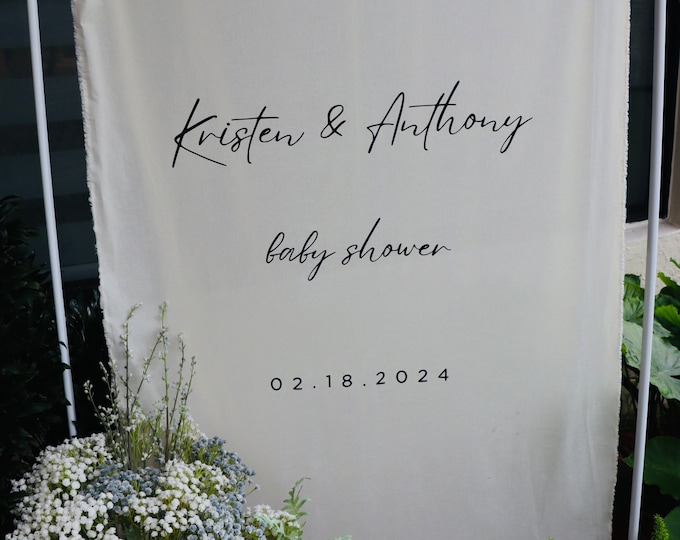 Baby Shower Linen Welcome Sign | Wedding Linen Welcome Sign | Linen ...