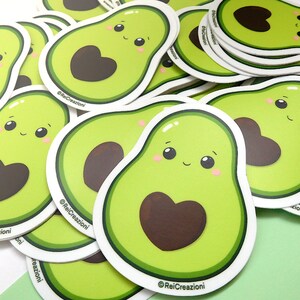 Avocado Vinyl Sticker Kawaii Fruit Food, Valentines Day Stickers, Manga ...