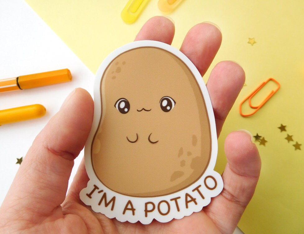 I'm a Potato Vinyl Waterproof Funny Kawaii Sticker, Potato Gift, Cute ...
