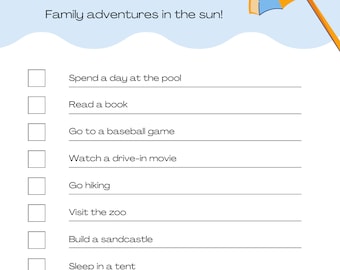 Family Fun Summer Bucket List Poster Editable PDF Download - Etsy