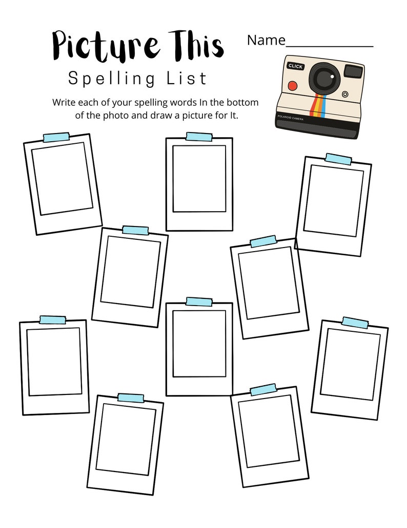 Spelling List Worksheet - Etsy
