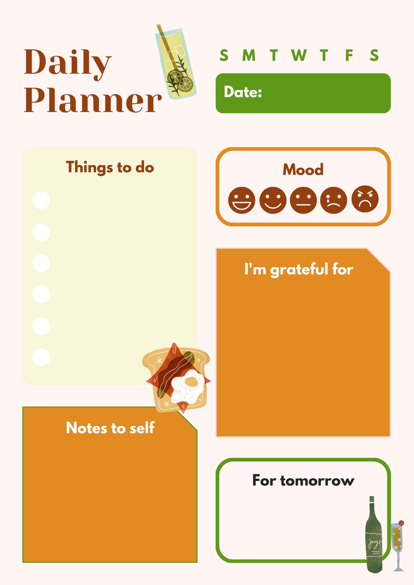 Daily Planner - PDF Download - Etsy