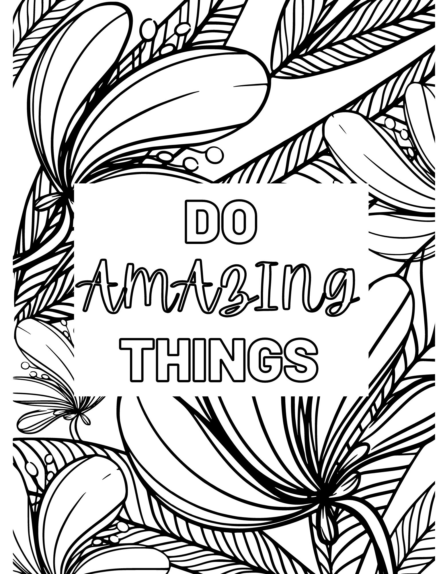 Motivational Floral Coloring Pages - PDF Download - Etsy