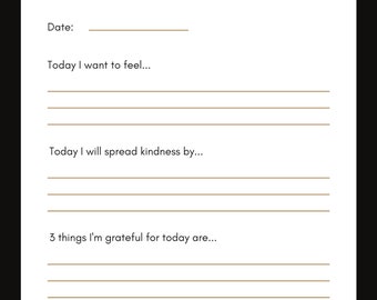 Morning Gratitude Journal Page - Etsy