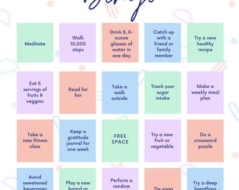 March 2023 Printable Wellness Bingo Challenge - Etsy