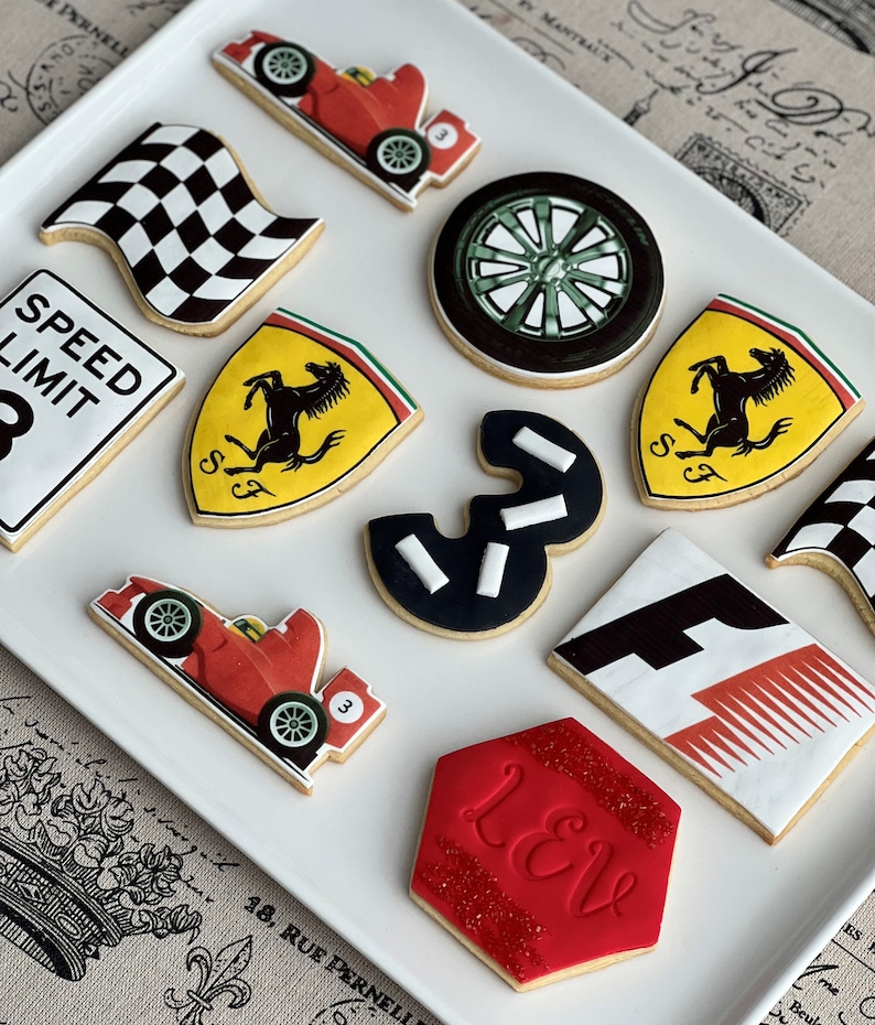 F1 Racecar Theme Stencils for Labels, Cookies, & Cupcakes, Printable ...