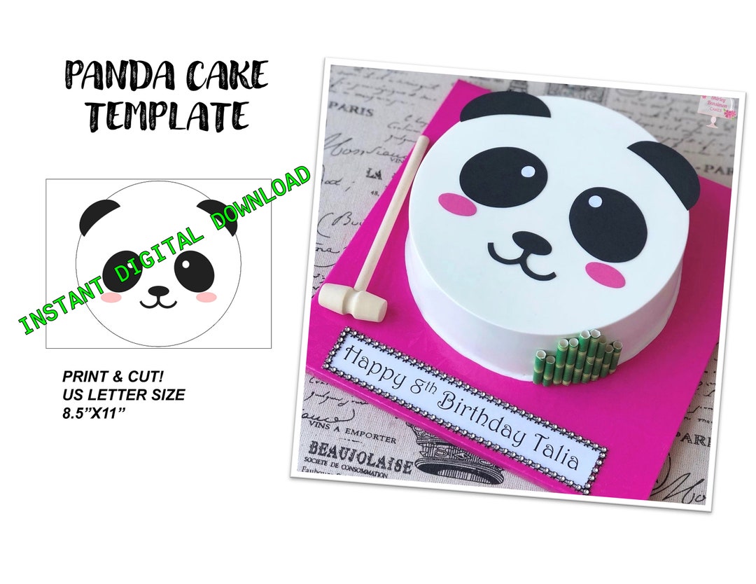 Panda Cake Template, Printable - Instant Digital Download - Etsy