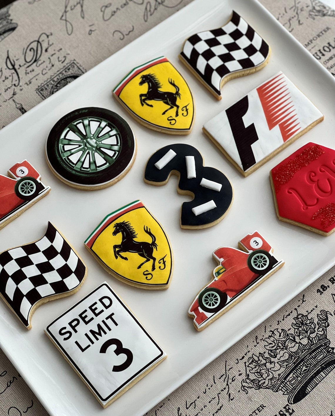 F1 Racecar Theme Stencils for Labels, Cookies, & Cupcakes, Printable ...