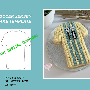 Soccer Jersey Cake Template - Instant Digital Download - Etsy