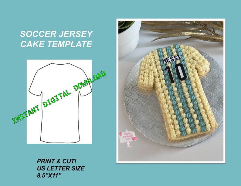 Soccer Jersey Cake Template - Instant Digital Download - Etsy