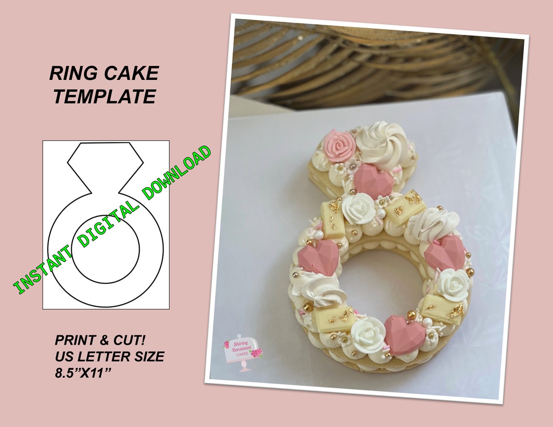 Engagement Diamond Ring Cake Template (printable) - Instant Digital ...