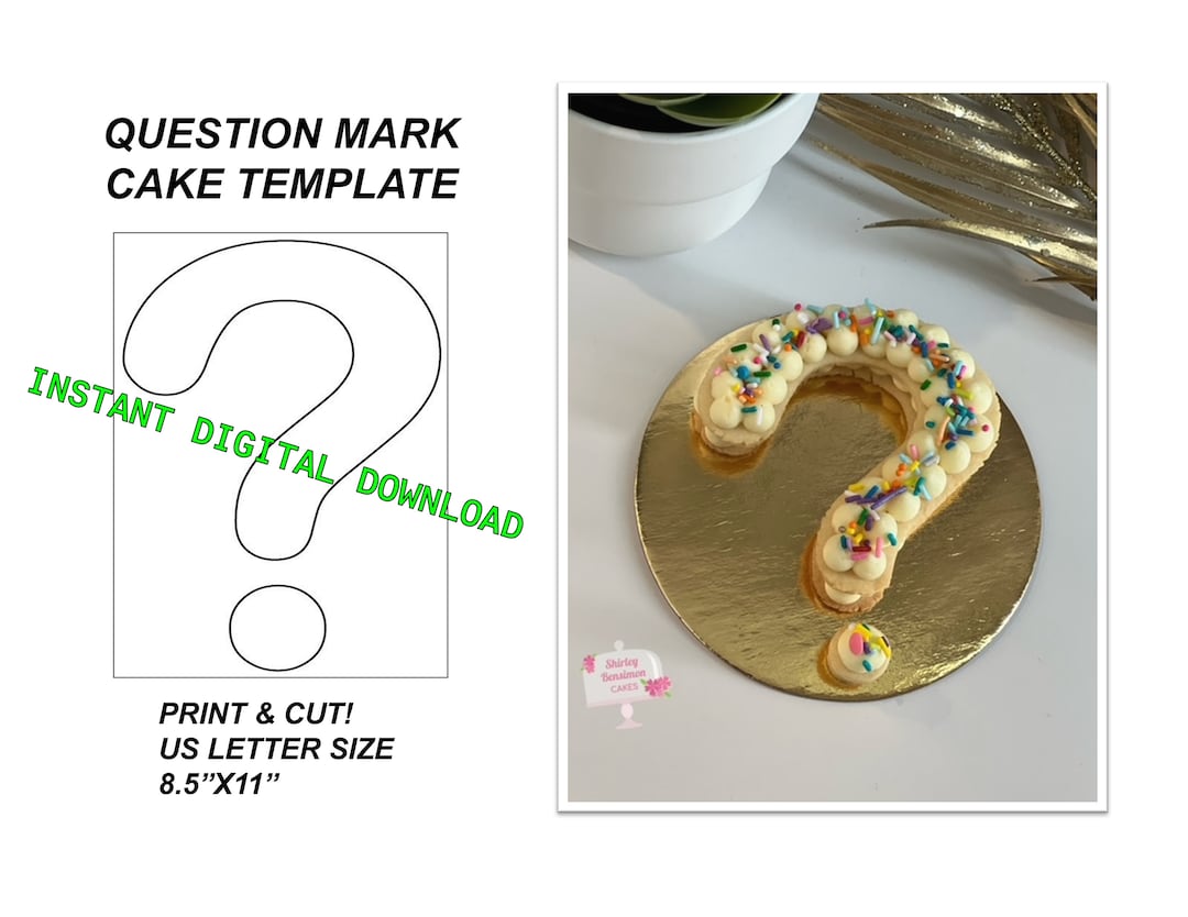 Question Mark Cake Template - Instant Digital Download - Etsy