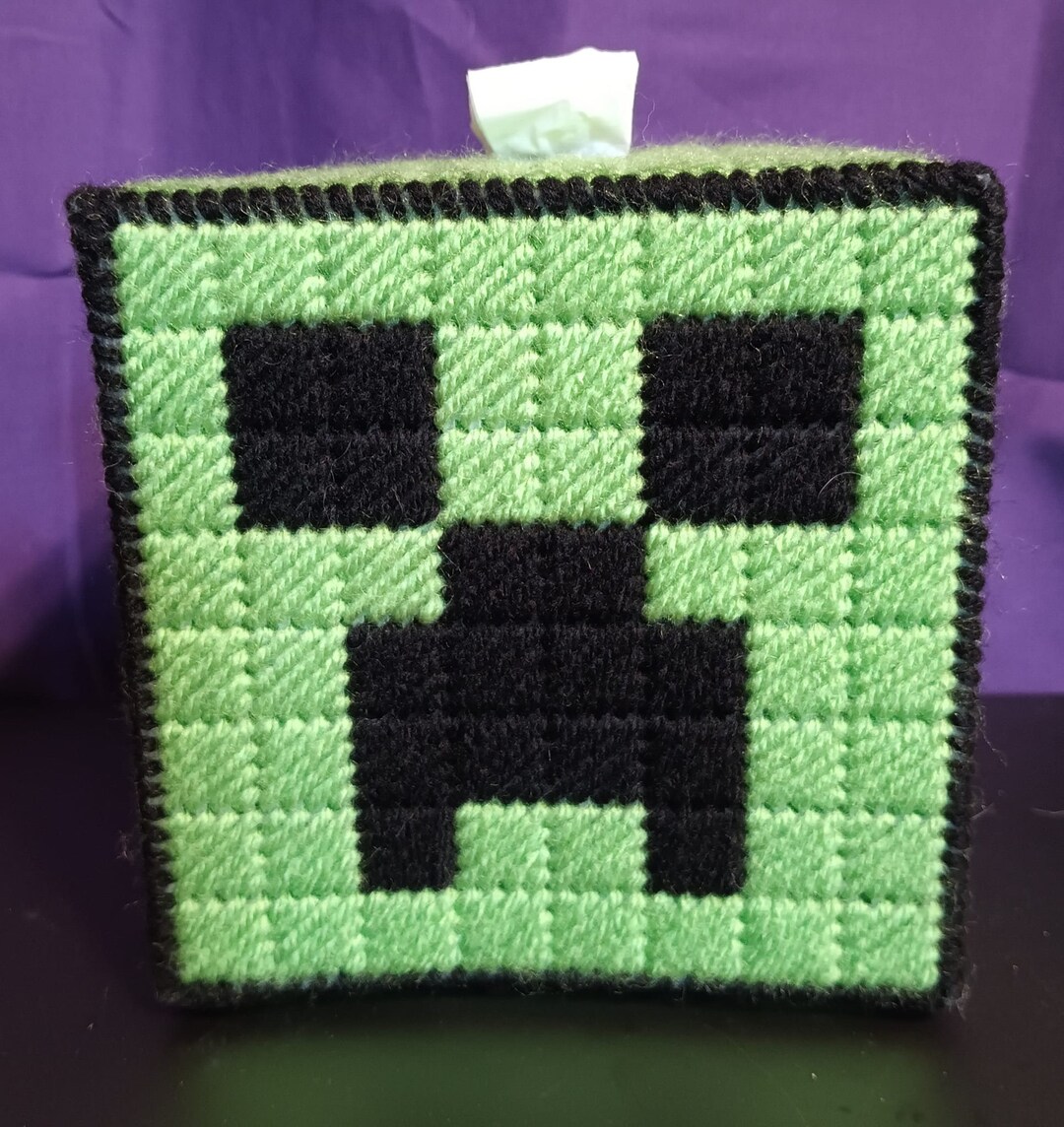 Minecraft Creeper Boutique Tissue Box Cover HANDMADE ITEM - Etsy