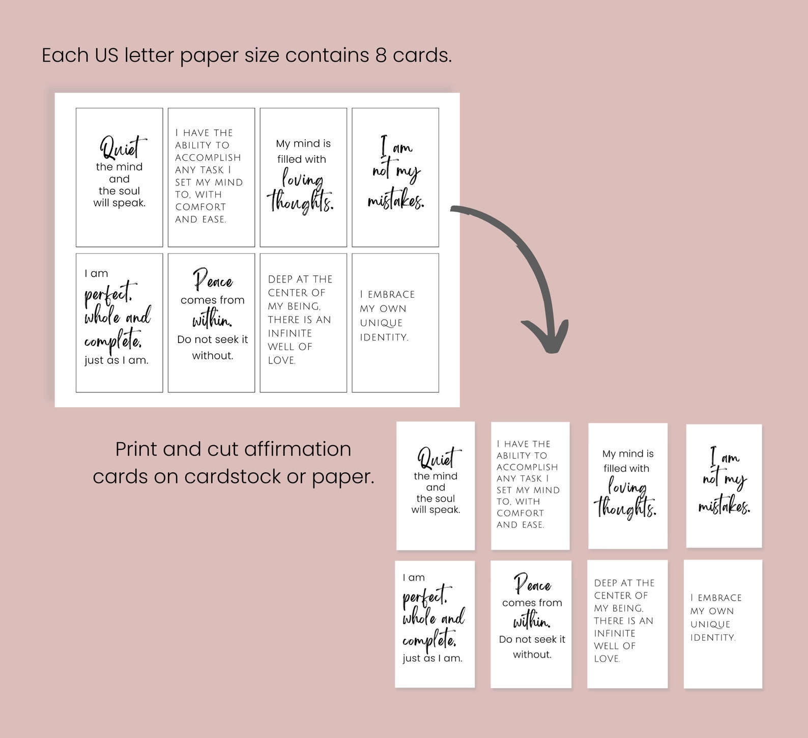 Affirmation Cards Printable, Positive Affirmation Cards, Printable ...