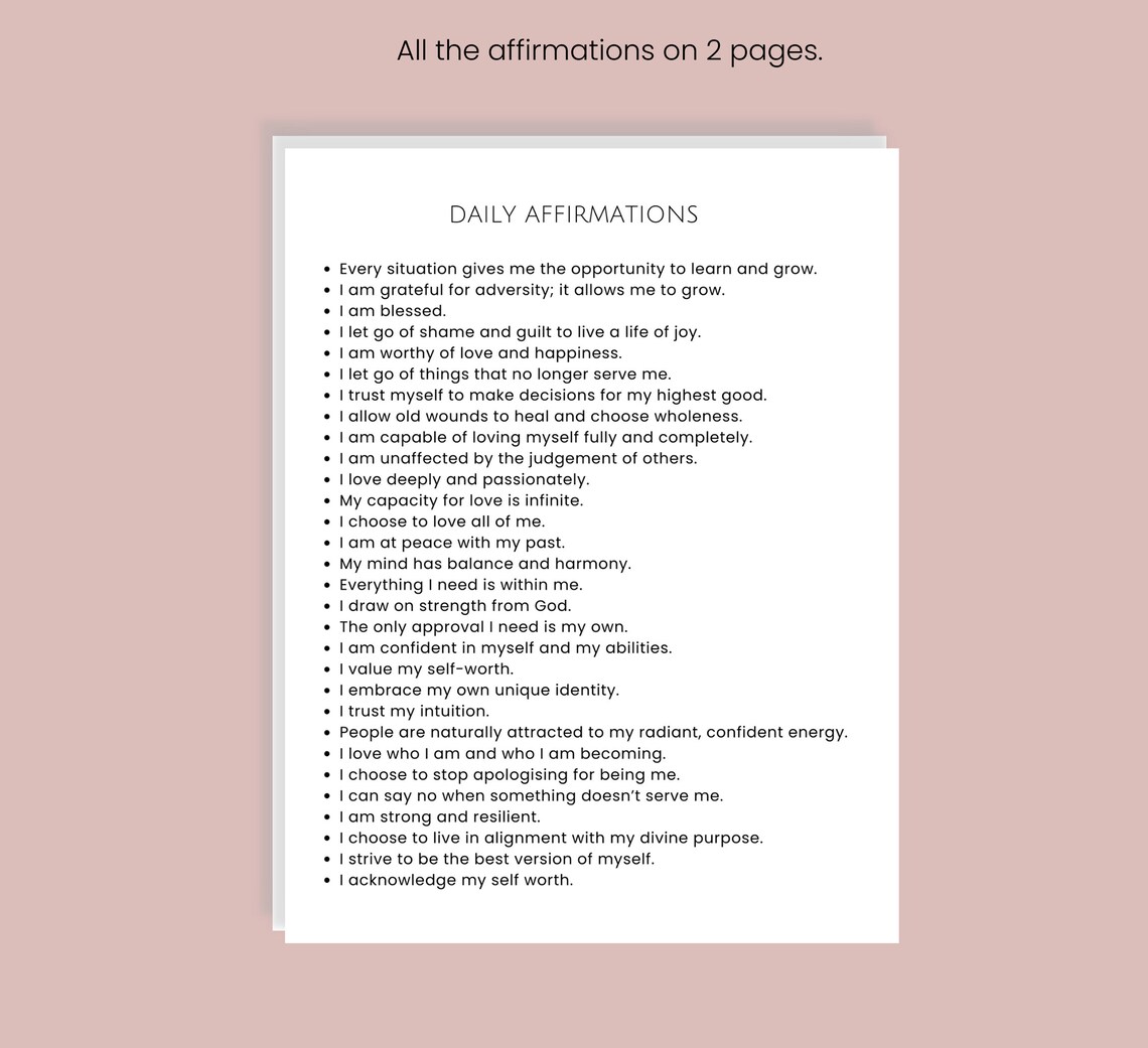 Affirmation Cards Printable, Positive Affirmation Cards, Printable ...