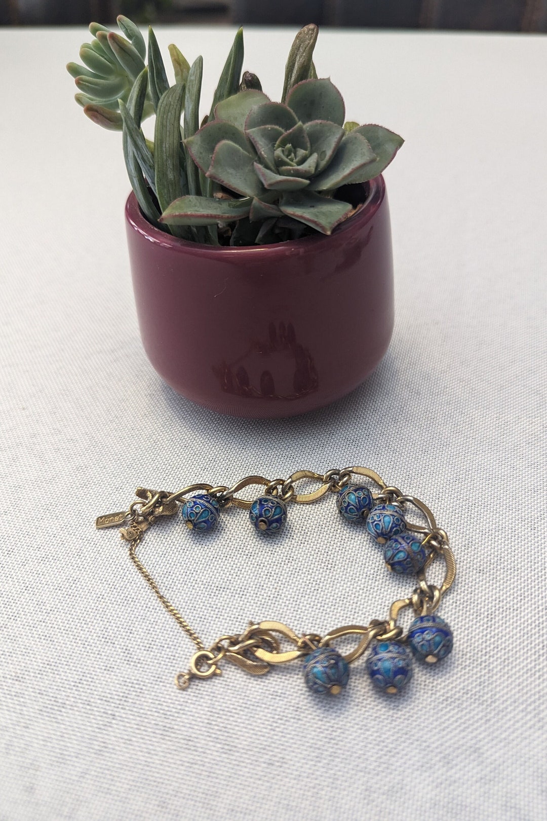 Gorgeous Vintage Monet Bracelet Signed With Cloisonne Beads - Etsy