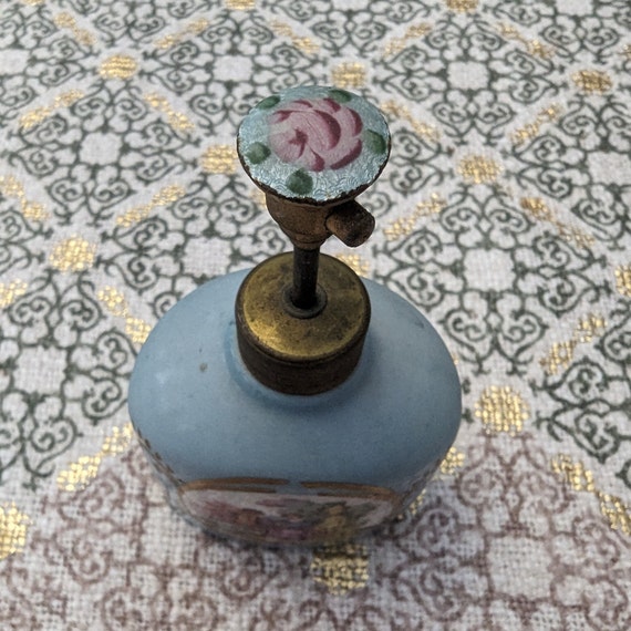 Hand-painted vintage mid-century perfume bottle - Gem Hand-painted vintage mid-century perfume bottle - Gem