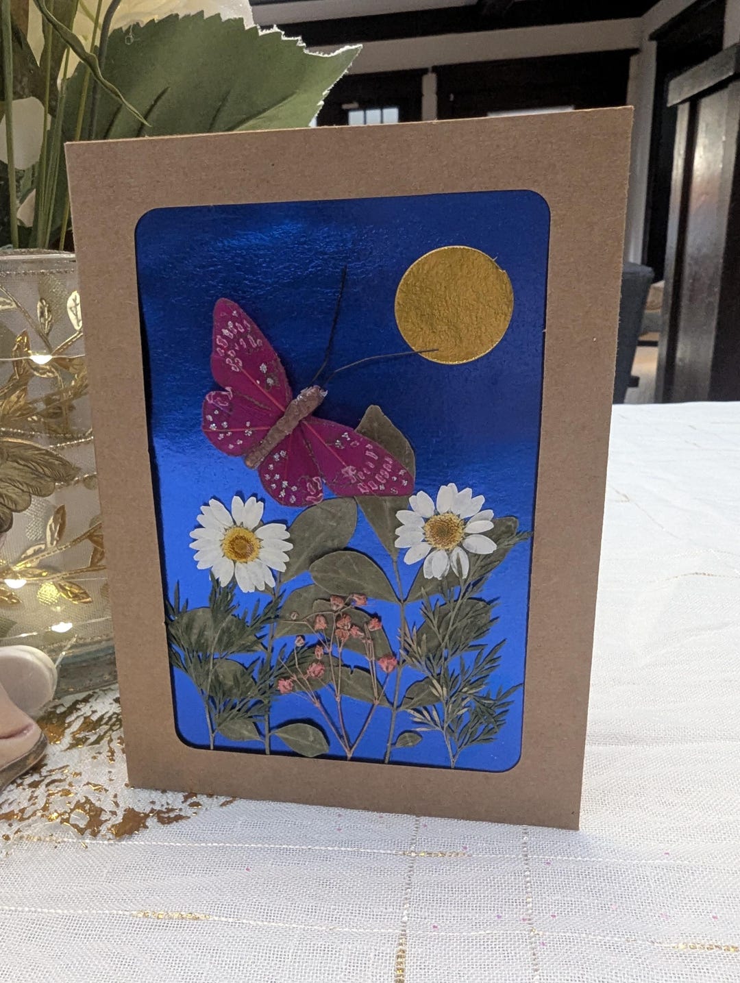 Cards for All Occasions, Handmade Art Cards, Dried Flowers Mixed Media ...