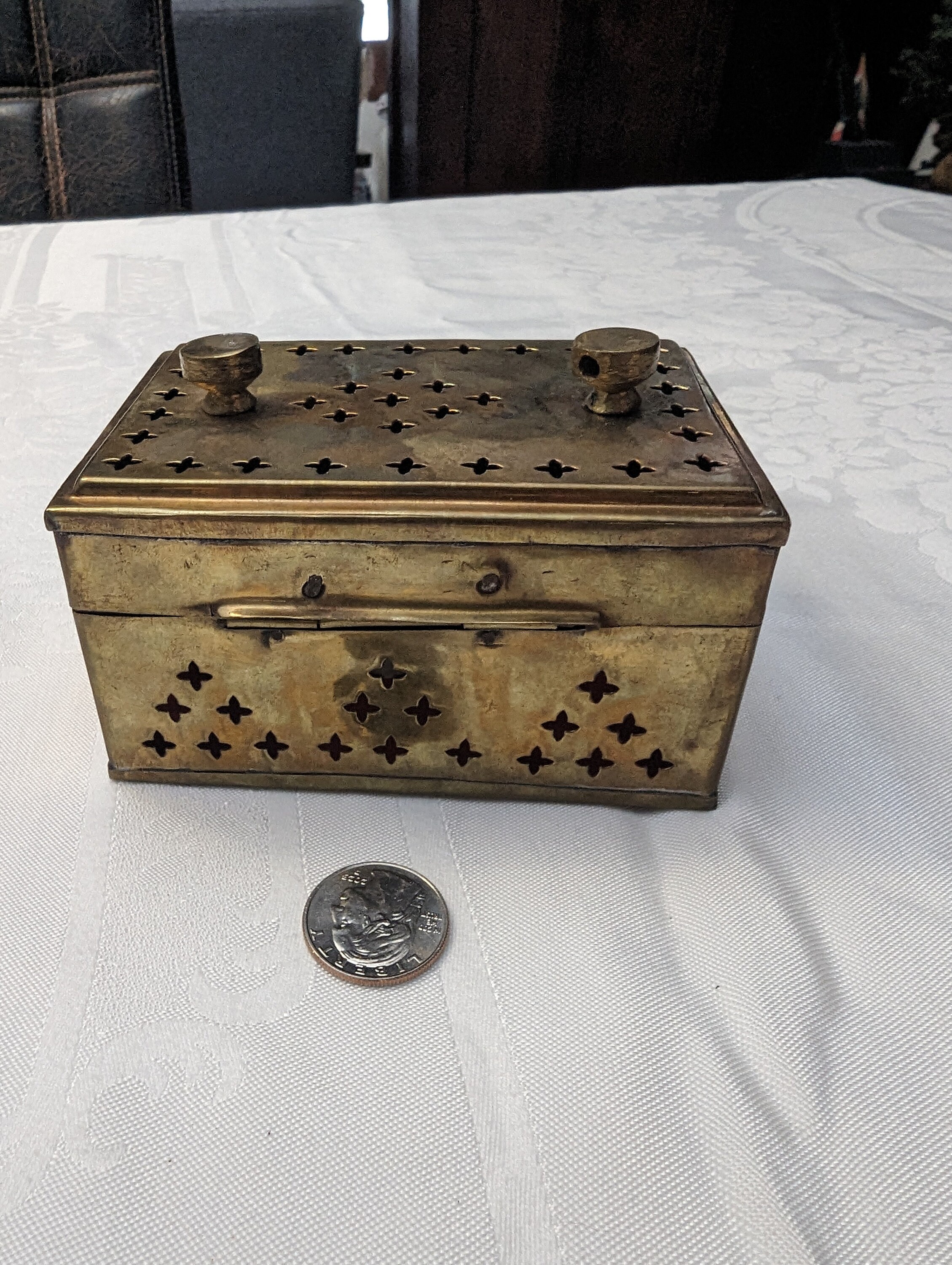 Vintage Brass Cricket Box Mid-century Pakistan Made Marked and Numbered ...