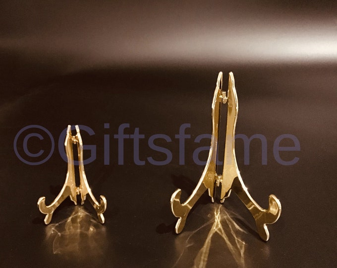 Golden Sturdy Plastic Plate Display Stand | Plastic Rack | Plate Holder ...