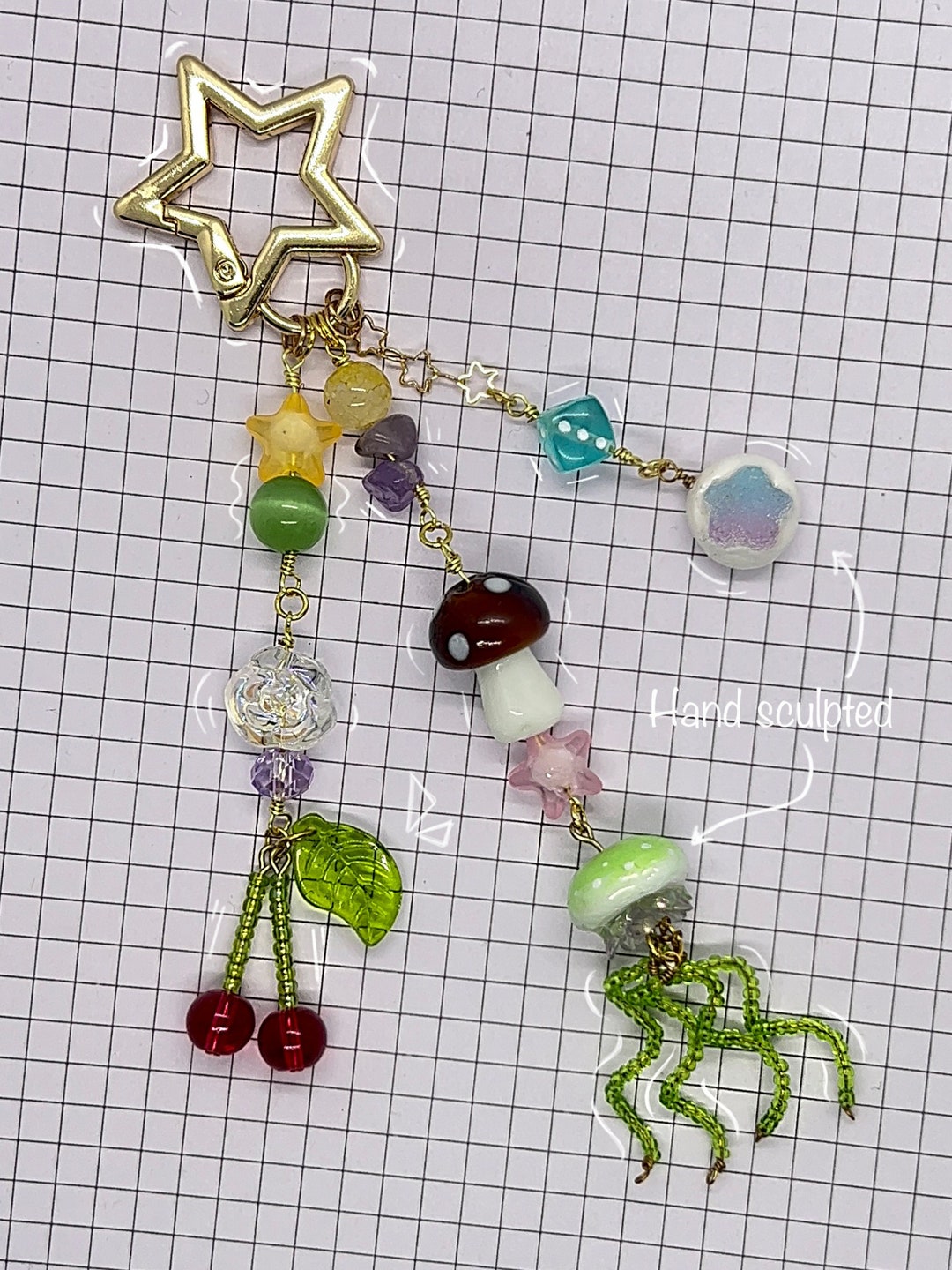 Jellyfish Keychain, Beaded Jewelry, Handmade Bag , Accessory Jellyfish ...