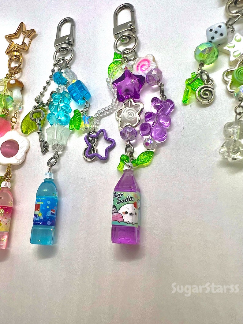 Mini Soda Bottle Keychains, Ramune Soda Bottle Charm, Friendship Charms ...