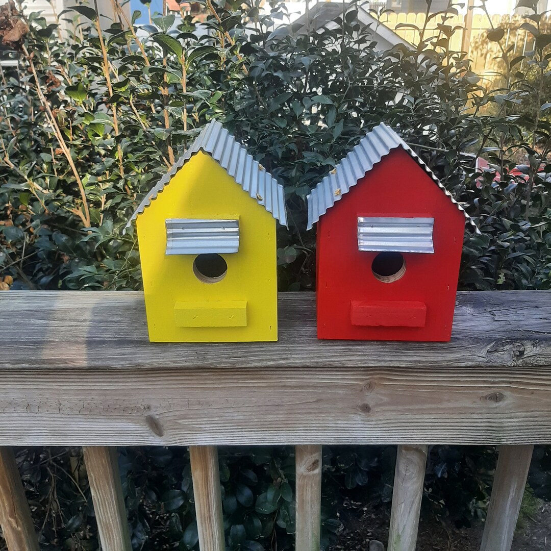 Pick Your Color, Cedar Birdhouse, Birdhouse With Tin Roof, Outdoor ...