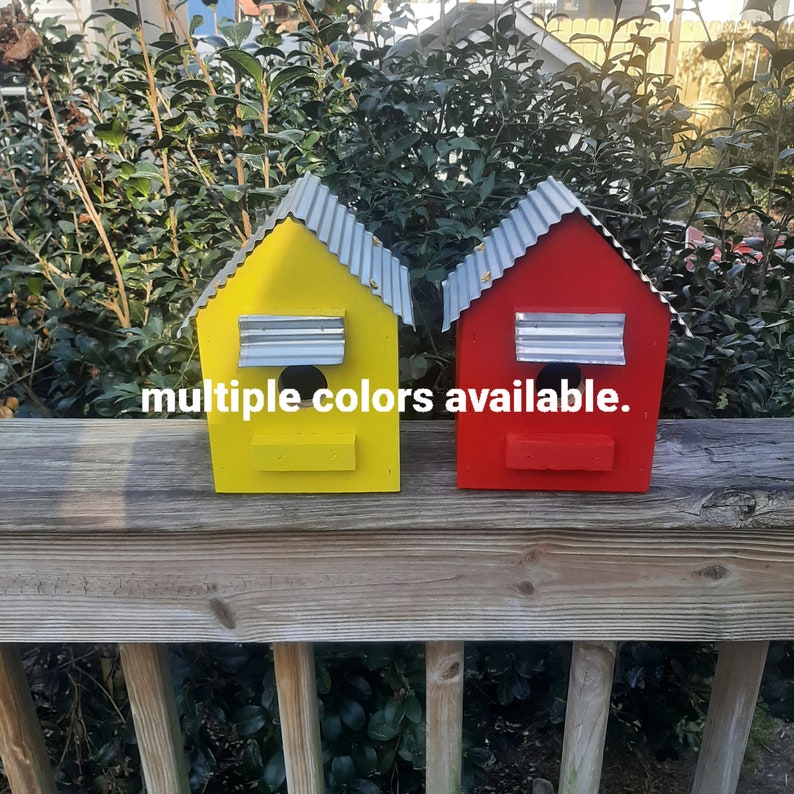 Pick Your Color, Cedar Birdhouse, Birdhouse With Tin Roof, Outdoor ...