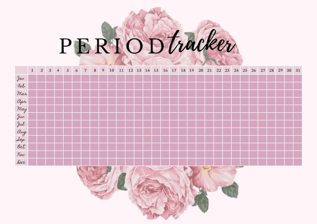 Period Tracker Printable, Menstrual Cycle Planner, Period Tracking ...