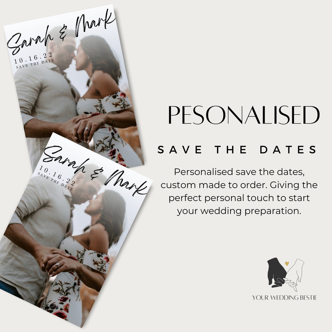 ZOE | Minimalist Save the Date Template | Photo Save the Date Invite ...
