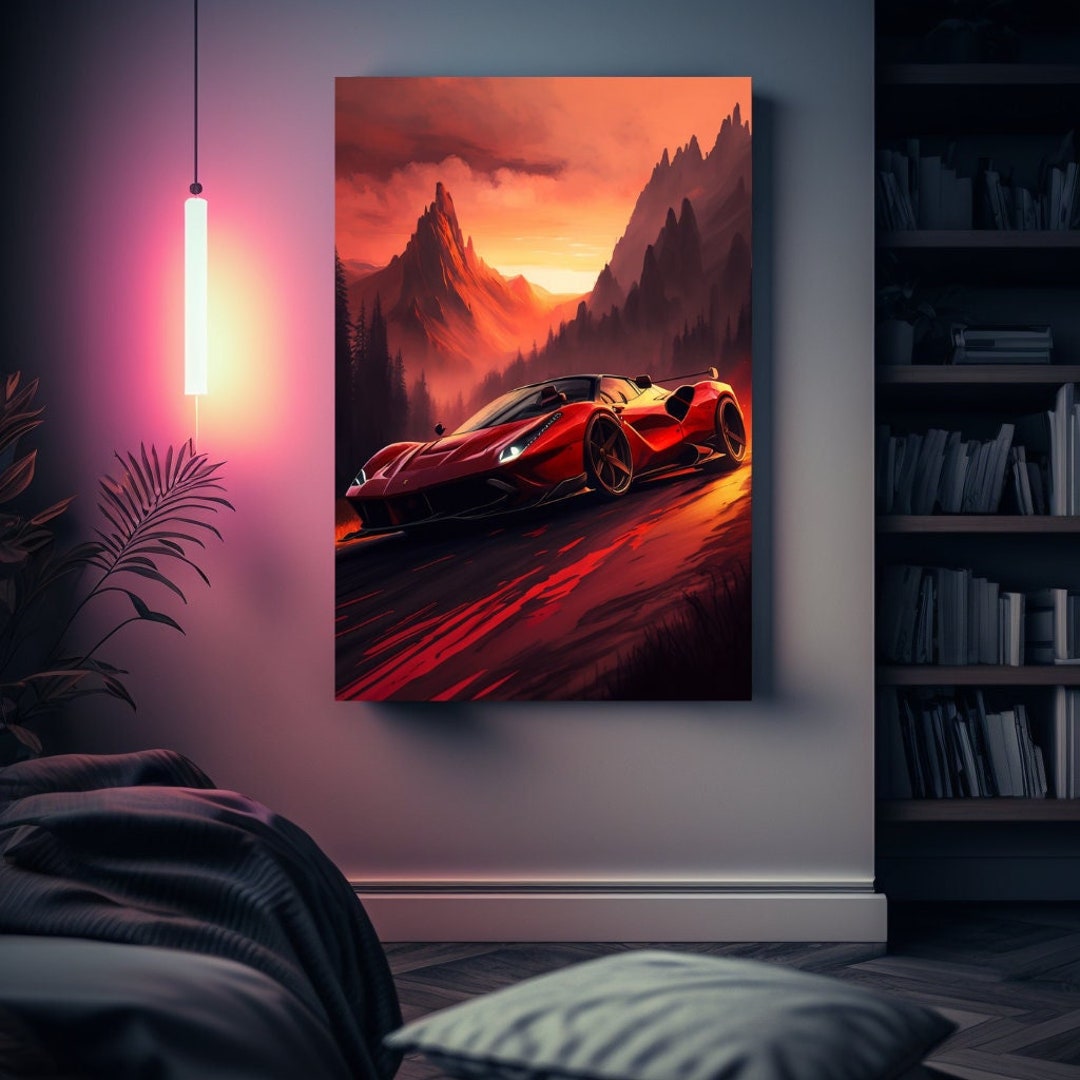 Ferrari Spider Framed Canvas Print Wall Art Wall Art Abstract ...