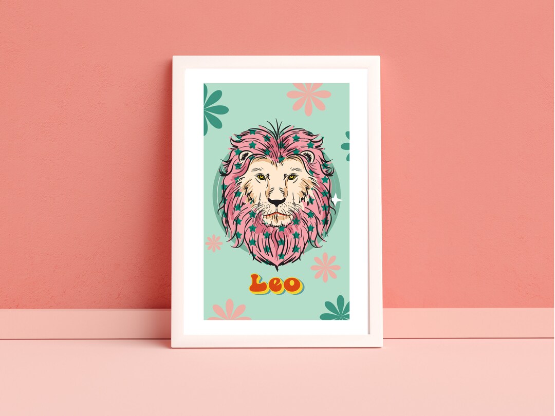 Leo Zodiac Wall Art Leo Printable Art Astrology Wall Art Leo Poster ...