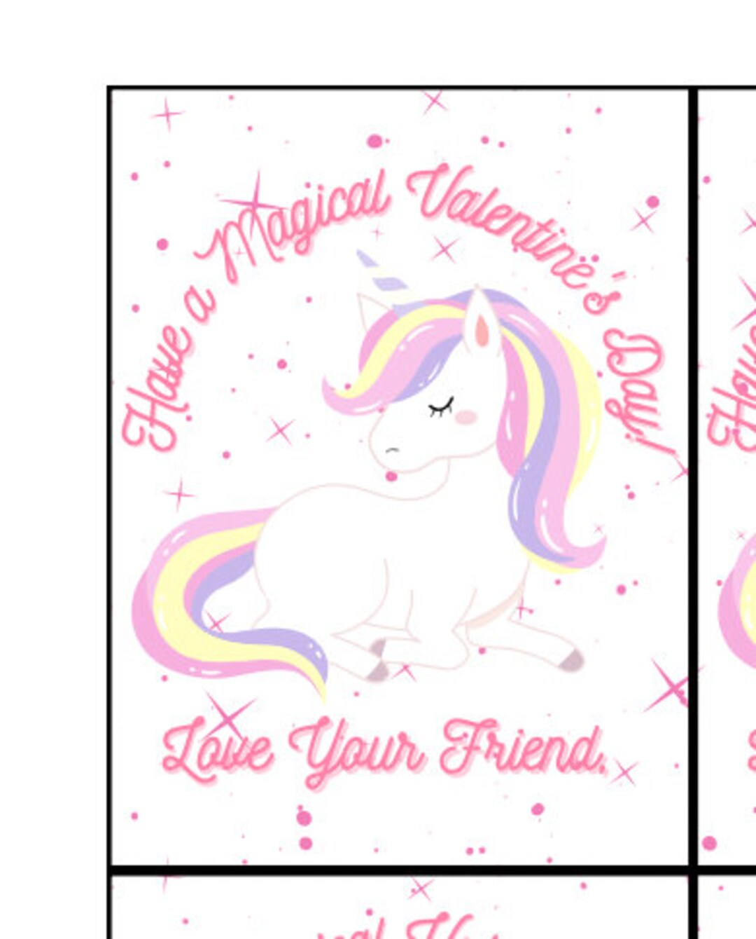 Cute Unicorn Printable Valentines - Etsy
