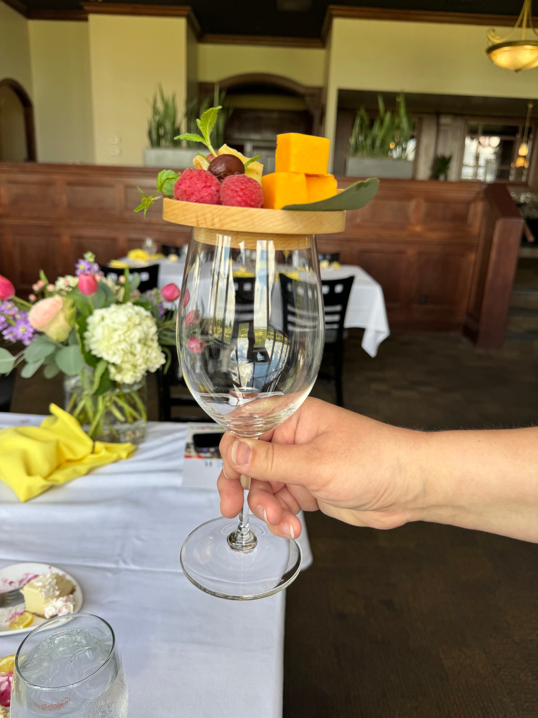 Wine Glass Topper Charcuterie, Wine Glass Appetizer Topper, Glass Cover ...