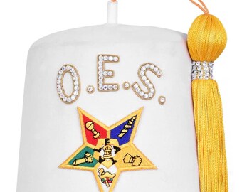 OES Fez, Masonic Order of Eastern Star Standard White/pure White Fez ...